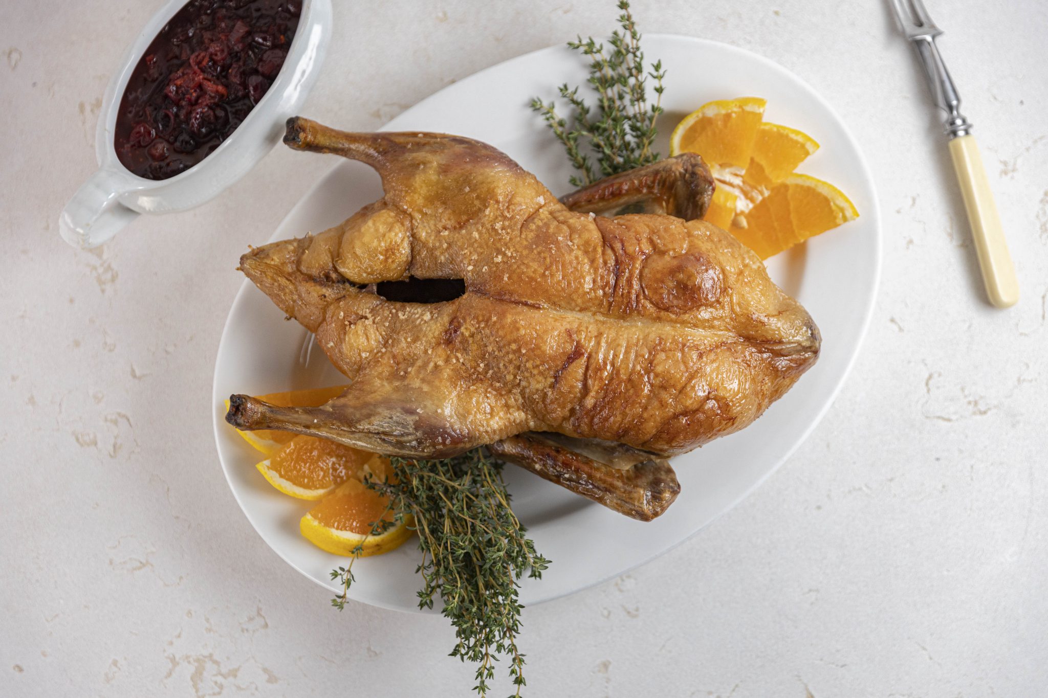 Roasted Whole Duck with Cumberland Sauce Recipe | Luv-a-Duck ...