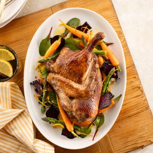 Roast Half Duck with Roast Vegetables Salad Recipe | Luv-a-Duck ...